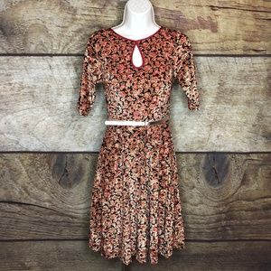 Modcloth | Dresses | Modcloth Belted Short Sleeve Dress Floral New ...